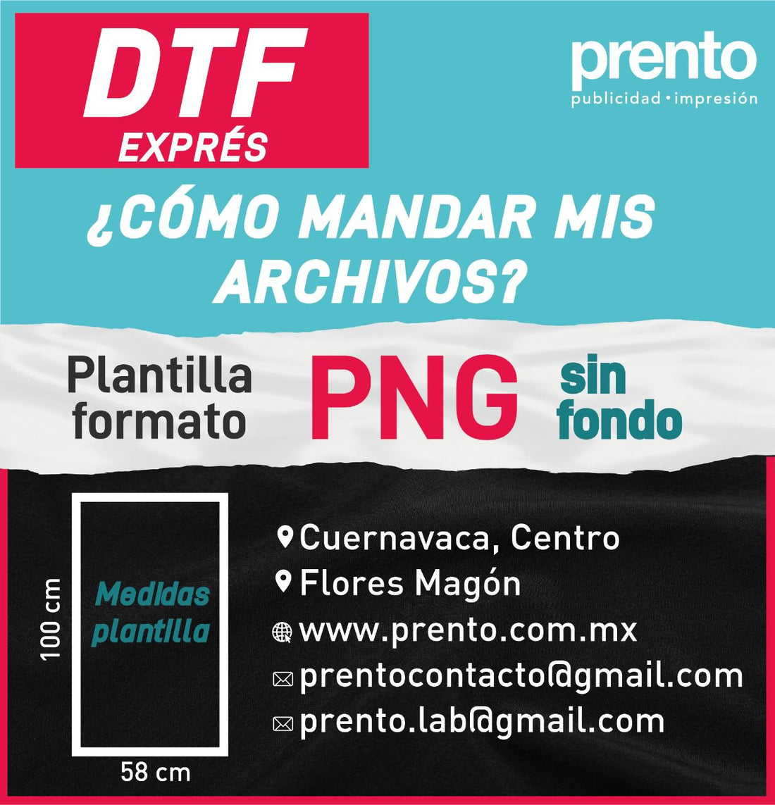 DTF Express ($120 medio metro y $240 el metro)